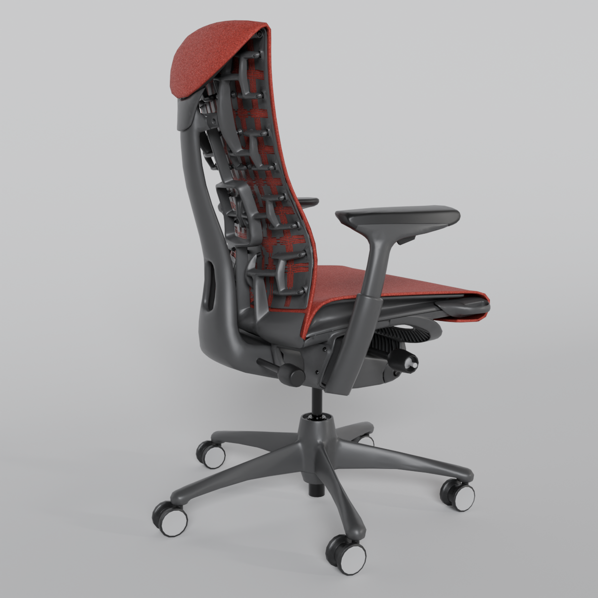 HM Embody Chair Graphite/Red | Desk Chairs models | BlenderKit