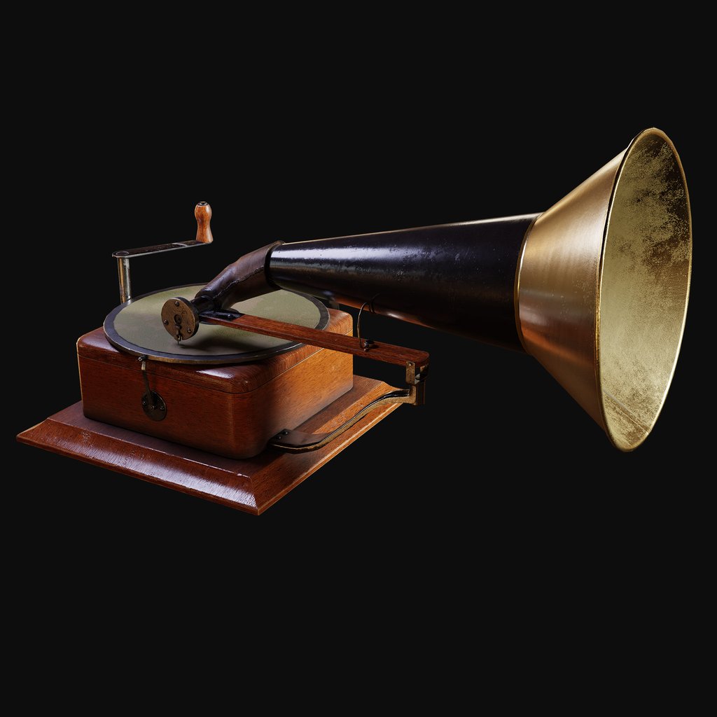1899 Gramophone Polished | Audio Devices models | BlenderKit