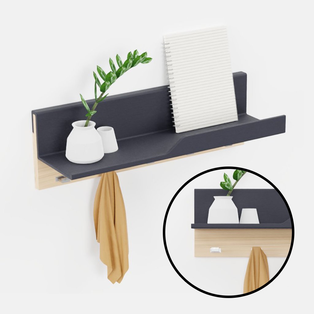 Modern wall shelf with hanger | FREE Shelves models | BlenderKit