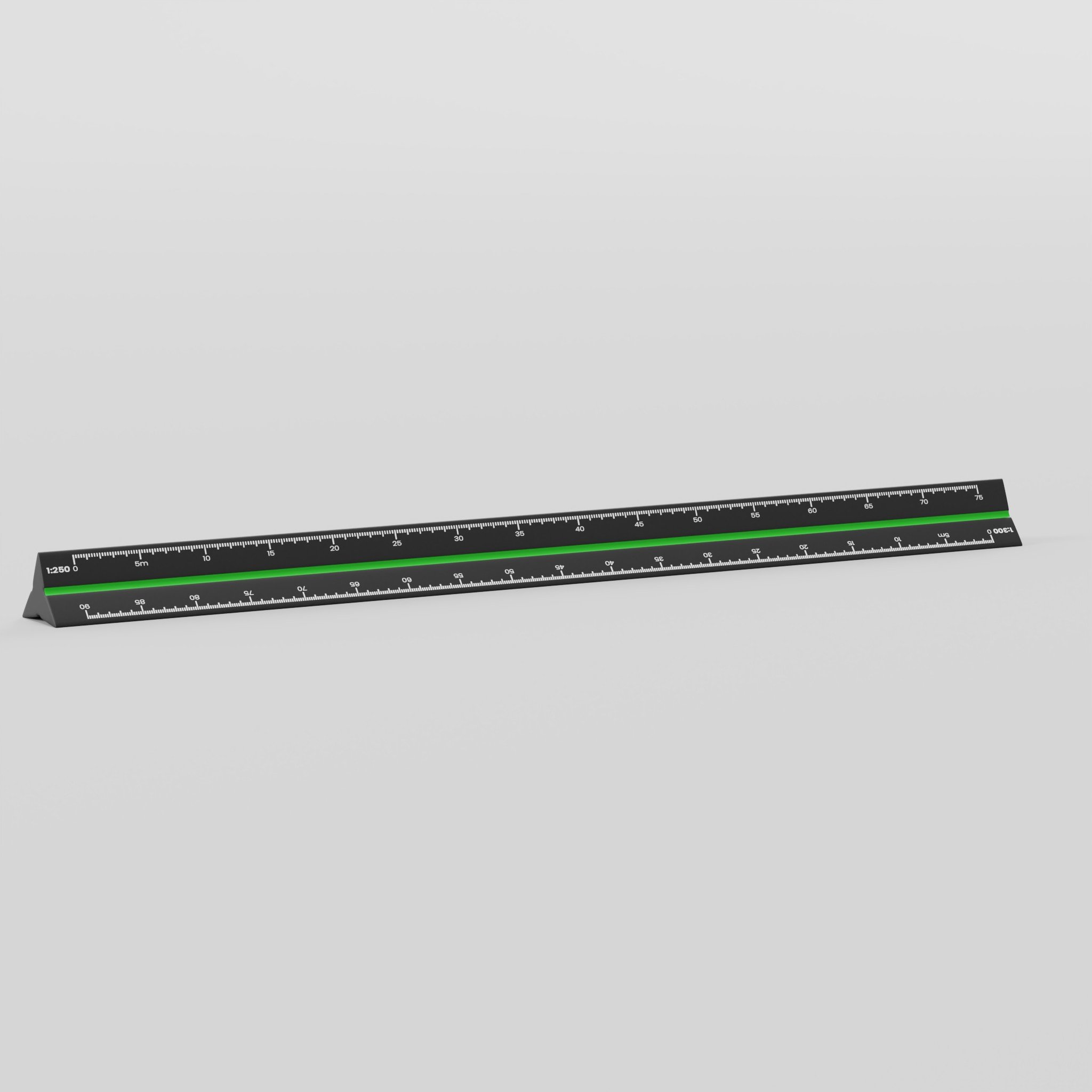 Scale Ruler 30 cm (Black) | Architecture models | BlenderKit