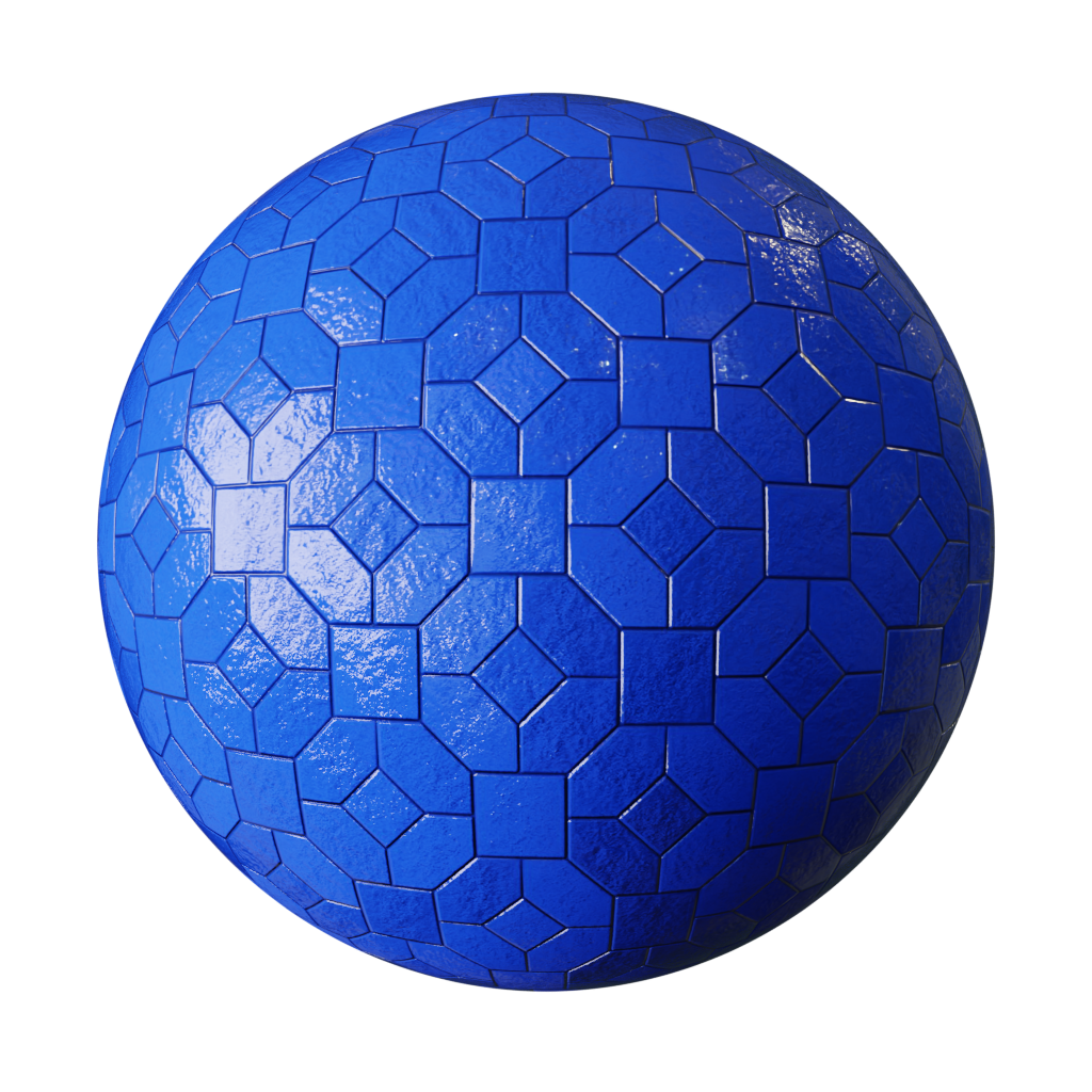 Vibrant blue tile | FREE ceramic materials | BlenderKit