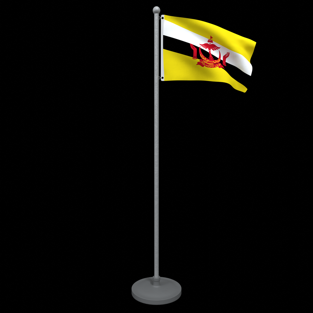 Animated Flag of Brunei | Exterior Elements models | BlenderKit