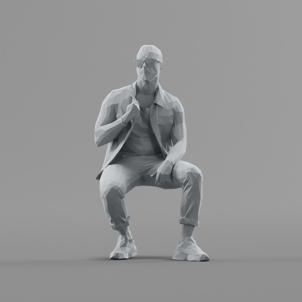 Lowpoly Male Sitting | Men models | BlenderKit