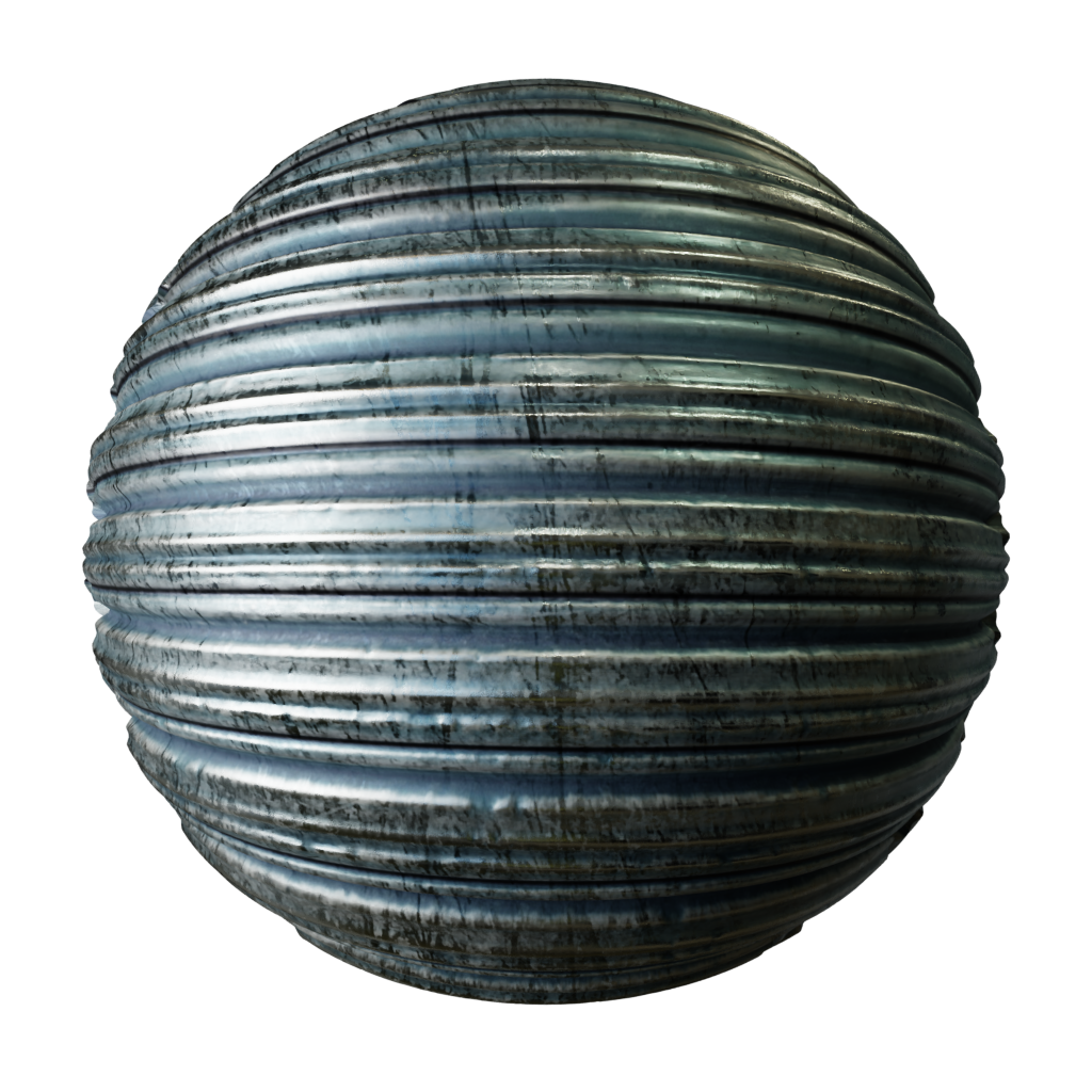 Corrugated Zinc Metal Shutter 45 | FREE metal materials | BlenderKit