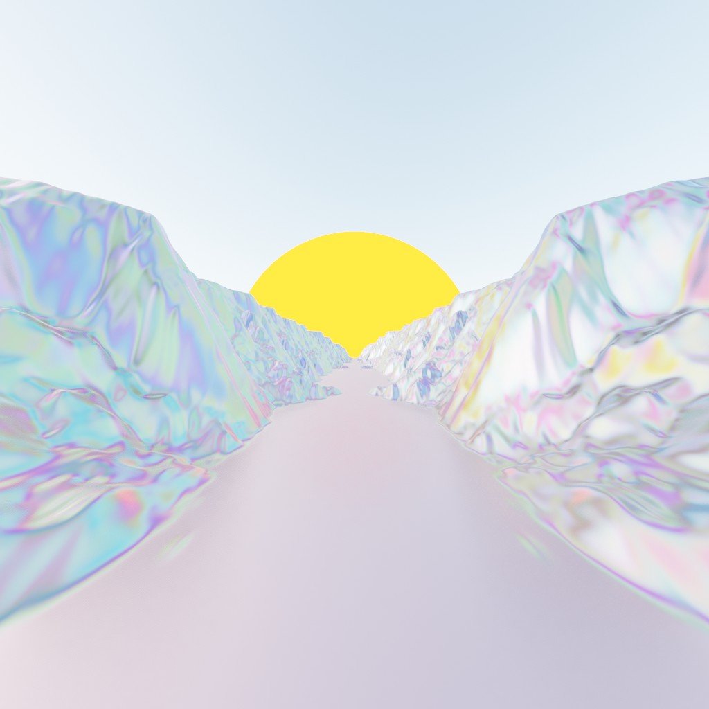 80s retro sunset with infinite loop | Abstract scenes | BlenderKit