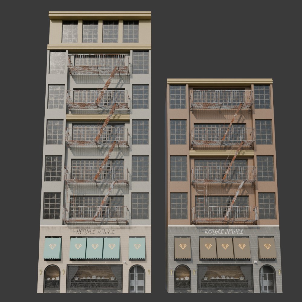 Jewery and residential building | Commercial Buildings models | BlenderKit