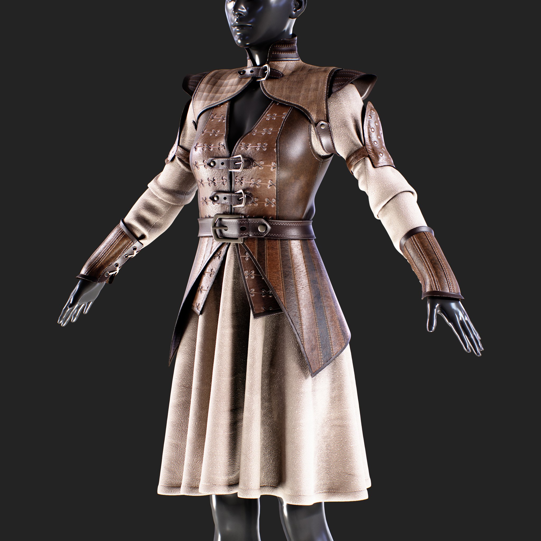Medieval Dress 02 | 3D Woman Clothing models | BlenderKit