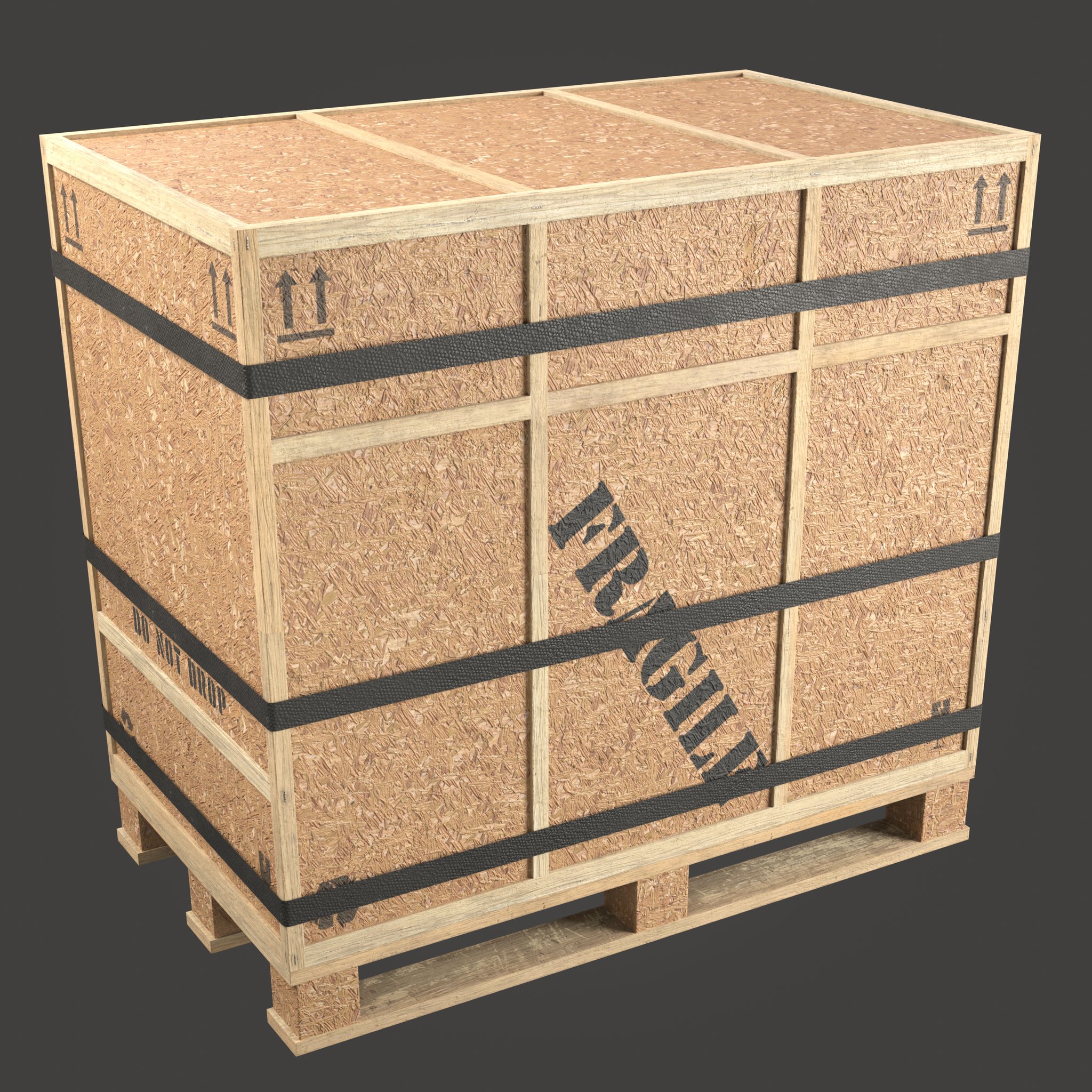 Chipboard cargo box | Containers models | BlenderKit