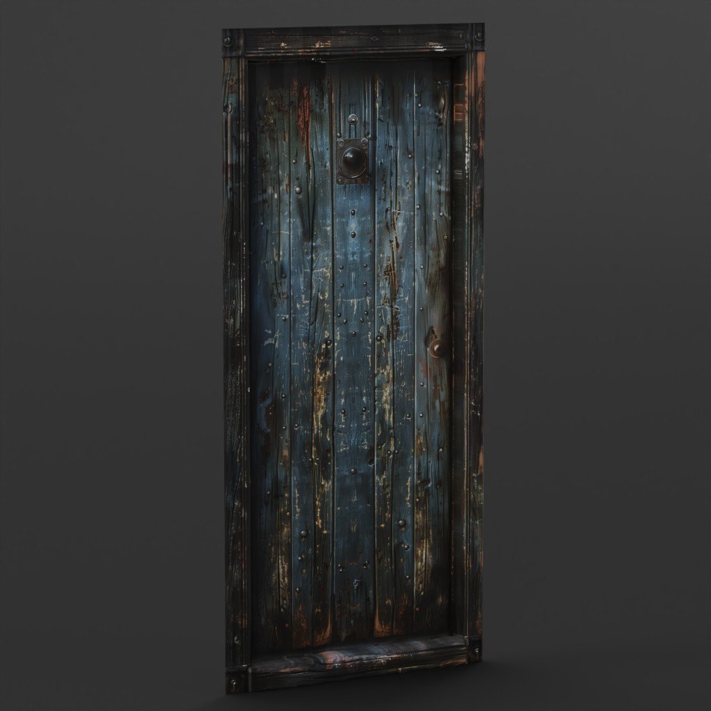 Aged vintage mold planked wooden door | Doors models | BlenderKit