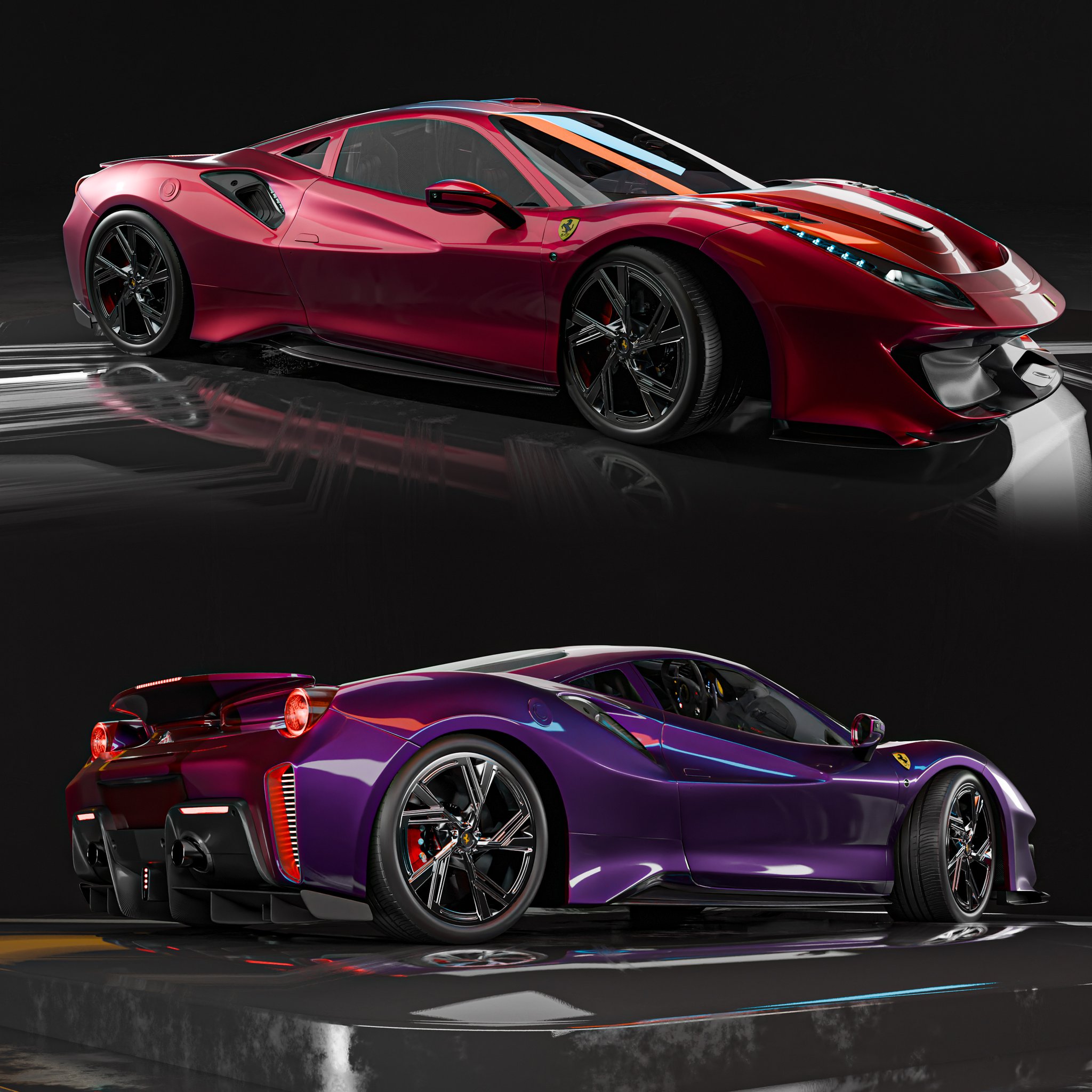 Ferrari 488 pista rigged | Luxury Cars models | BlenderKit