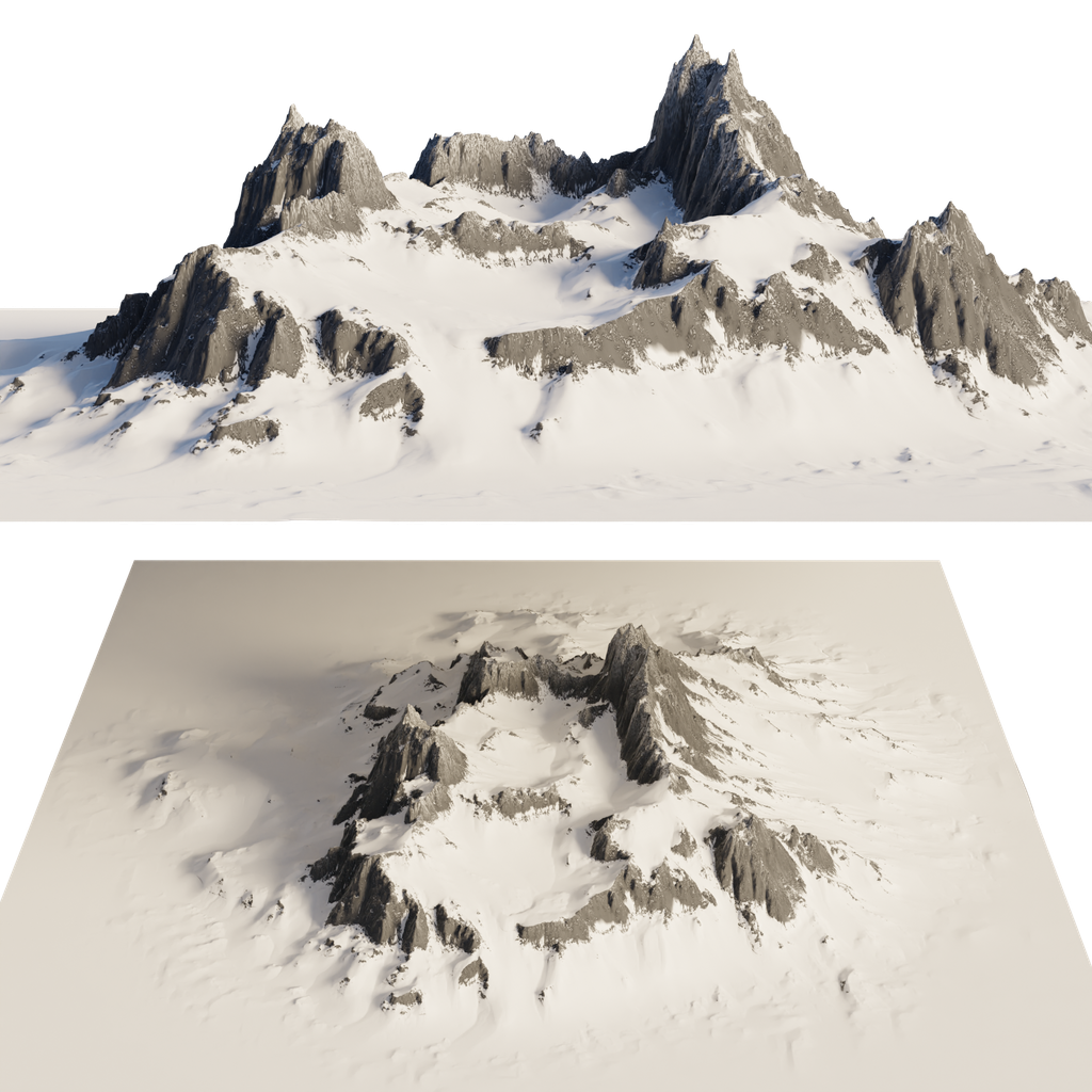 Snowy Island | FREE Terrains models | BlenderKit
