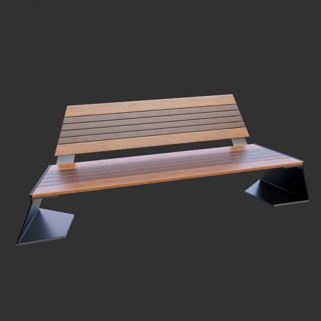 Modern Street Bench #01v2 | FREE Benches models | BlenderKit