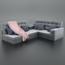 Couch with pillows and blanket | FREE Sofas models | BlenderKit