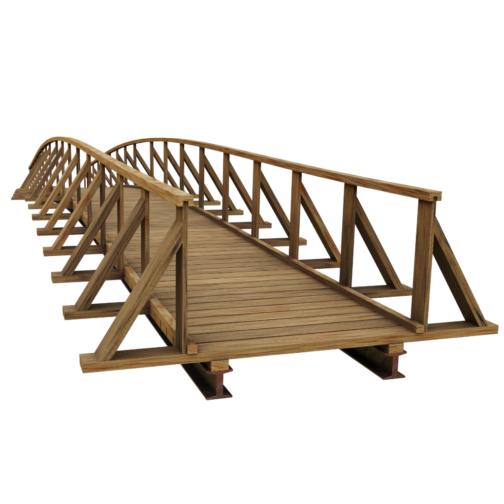 Wooden Bridge [Geometry Nodes] | Exterior Elements models | BlenderKit