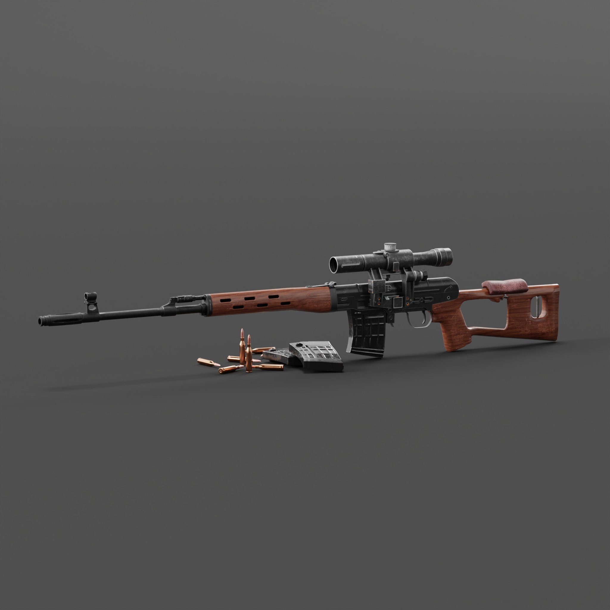 Svd dragunov | FREE Historical Weapons models | BlenderKit