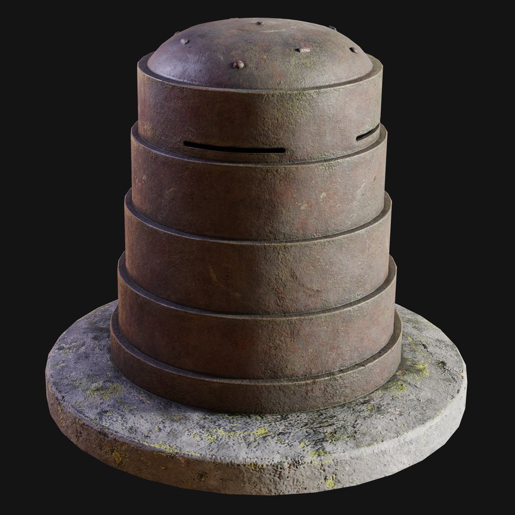 Maginot Line Observation Bunker Rusty | Military models | BlenderKit