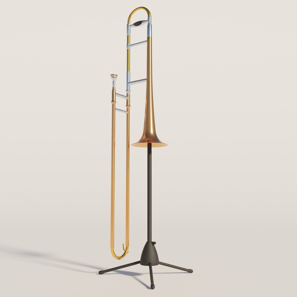 Trombone | FREE Musical Instruments models | BlenderKit