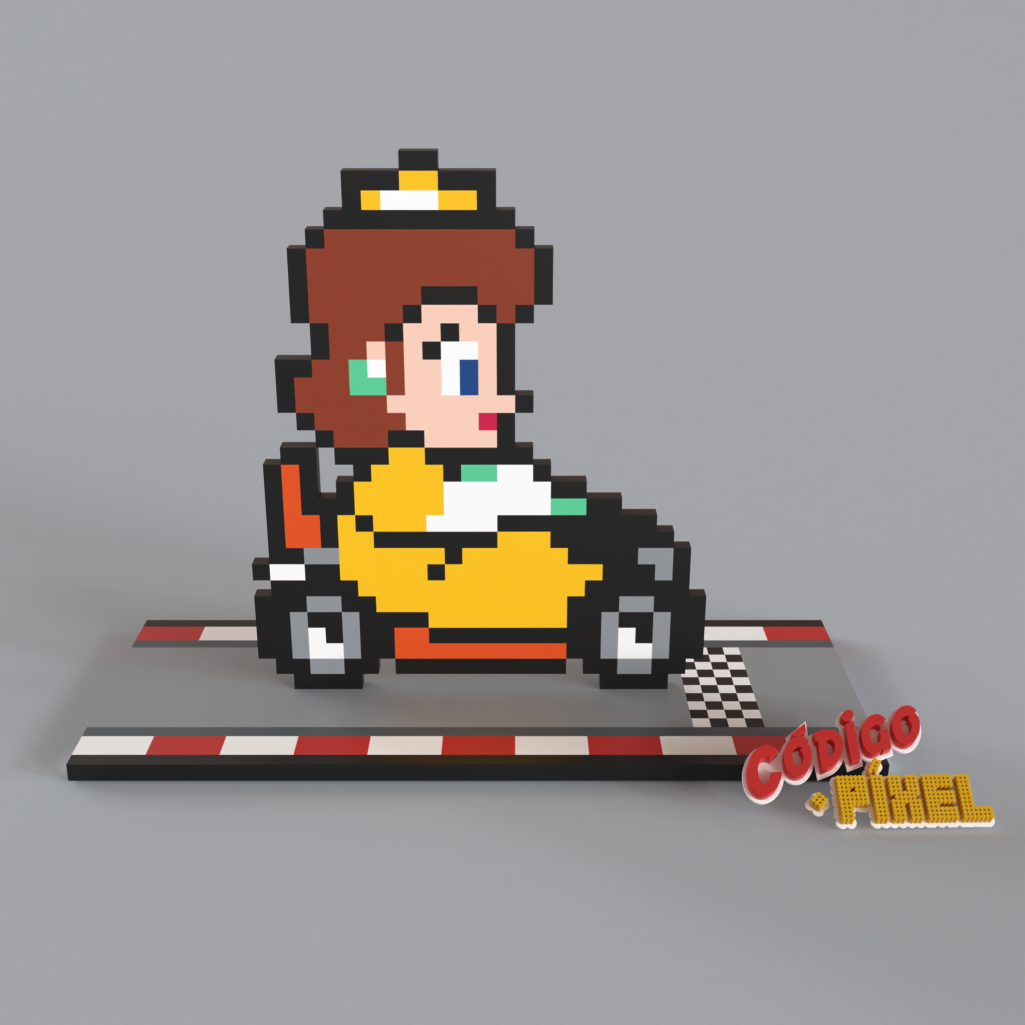 SMK012 - Super Pixel Kart Princess Daisy | 3D Character models | BlenderKit
