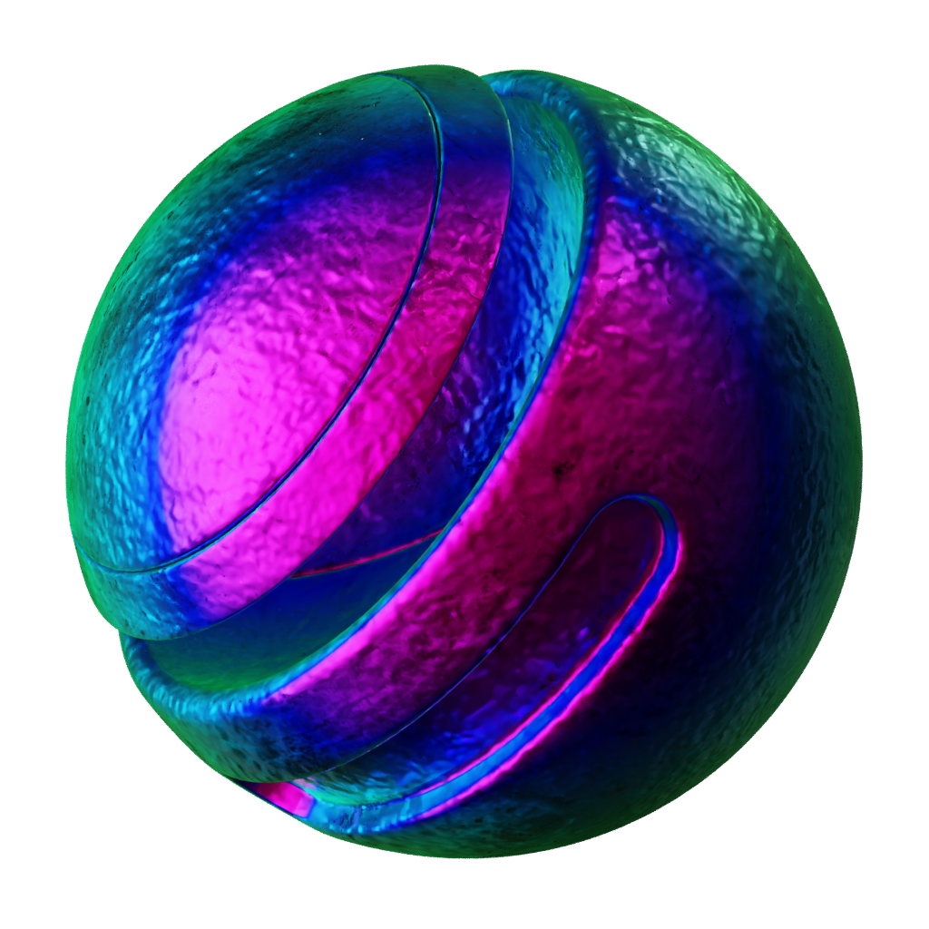 Iridescent Metal Blue Rough | FREE metal materials | BlenderKit