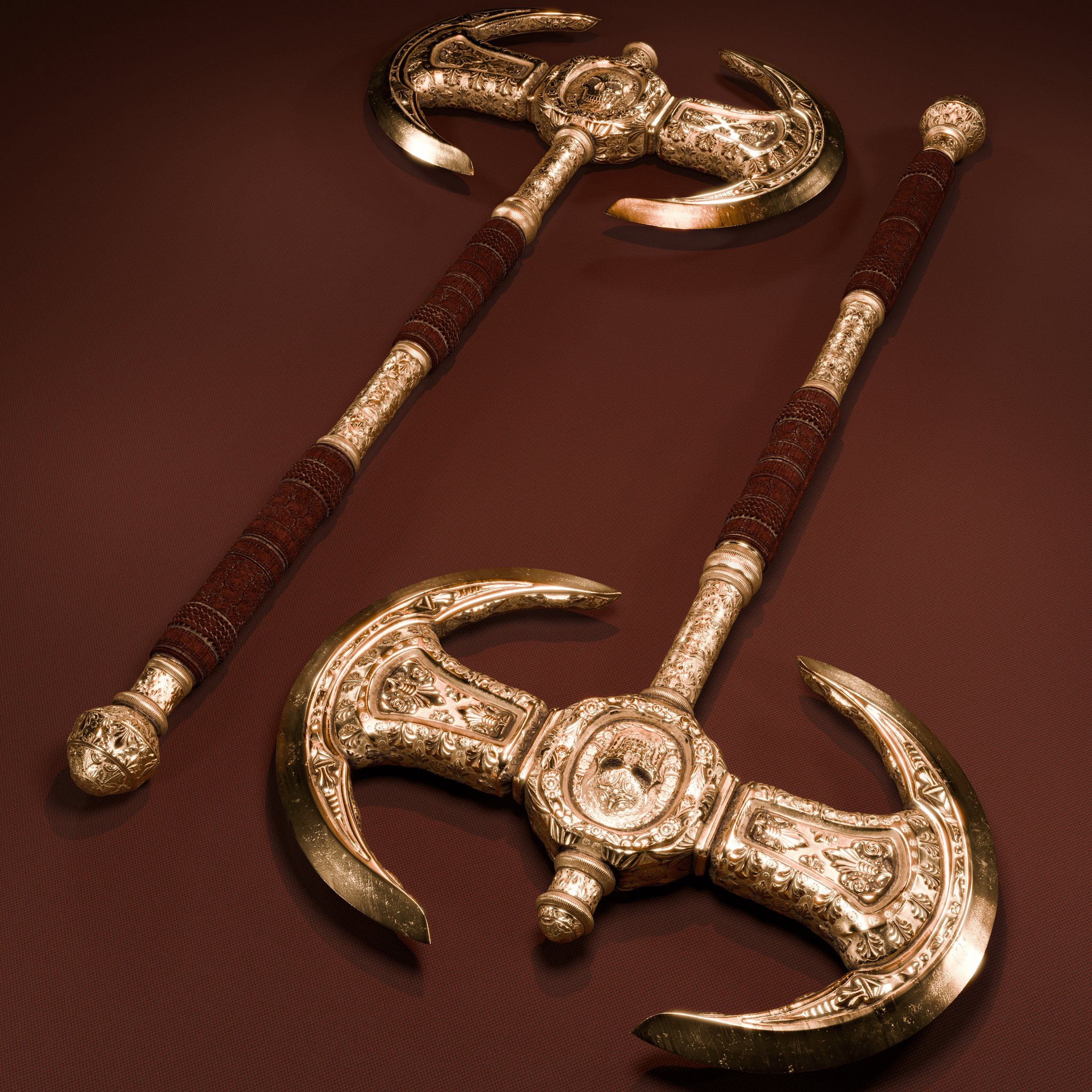 Gold Greataxe | FREE Weapons & Armors models | BlenderKit