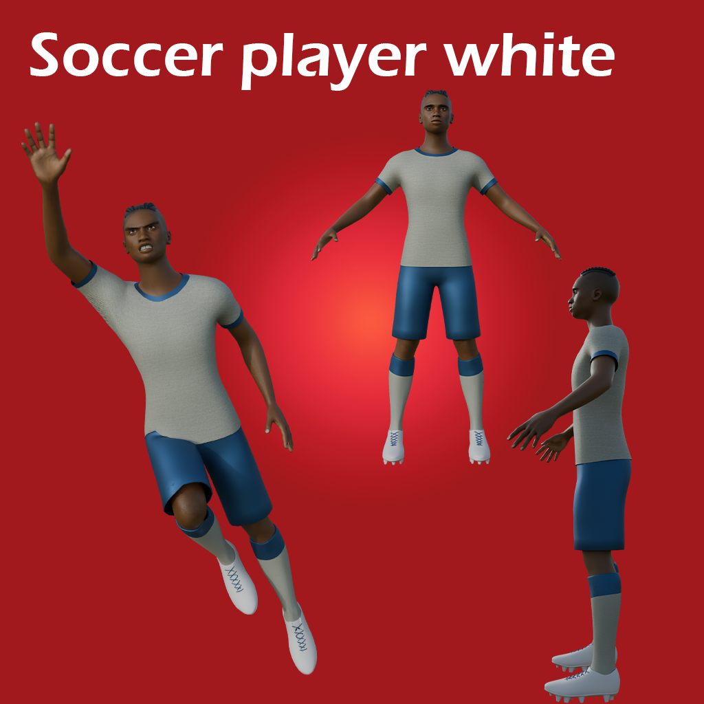 Soccer player white | Sports Characters models | BlenderKit