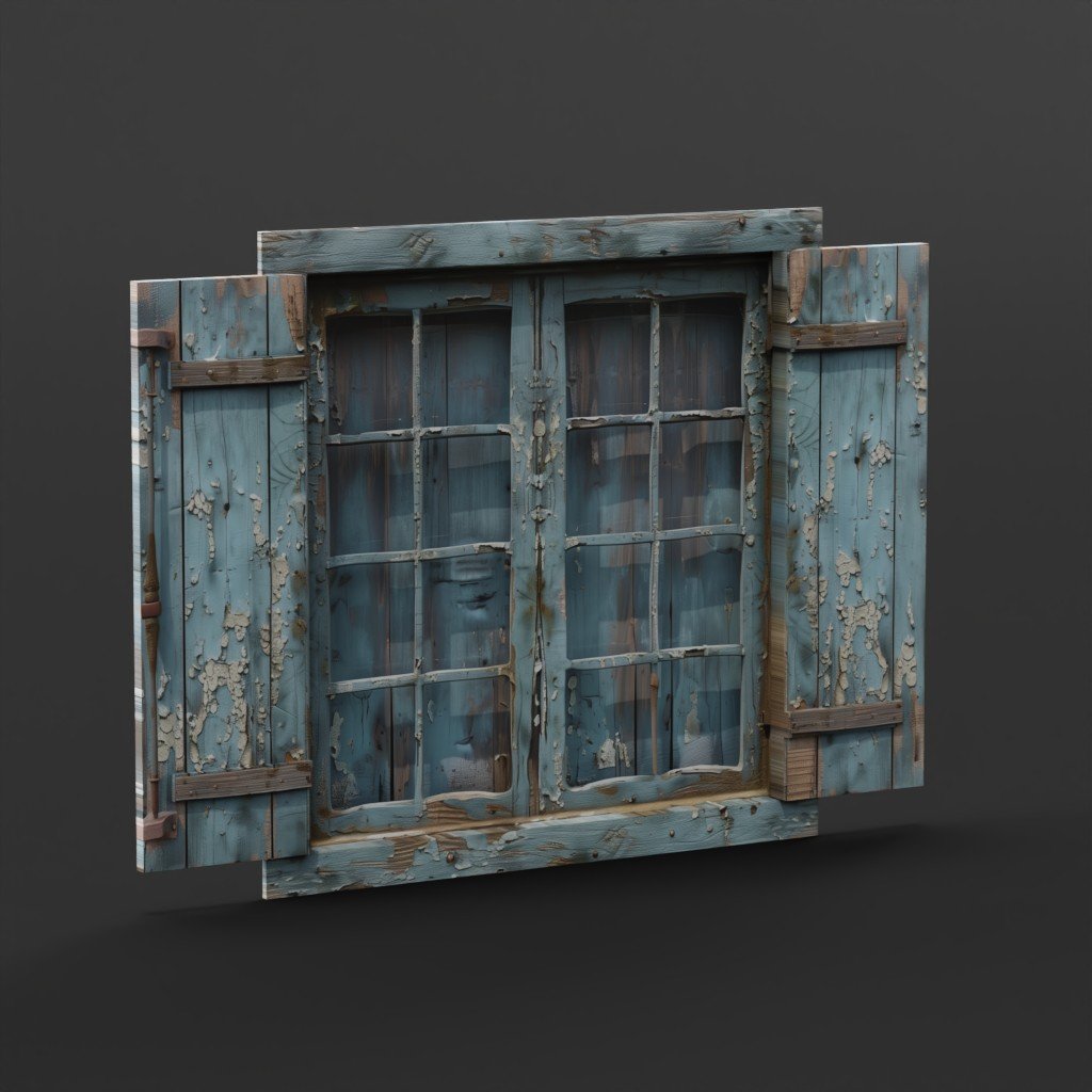 Old window - T - 2 | Windows models | BlenderKit