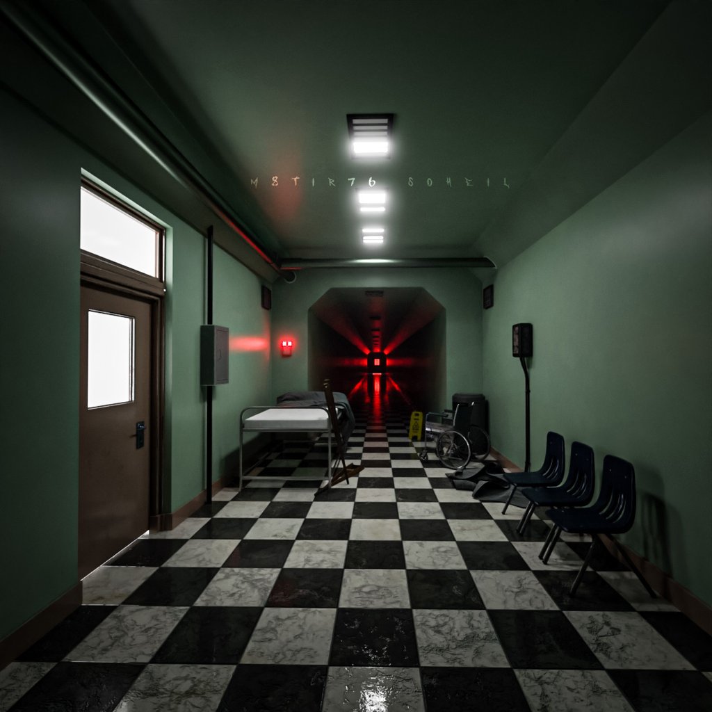 BlenderKit | Download the Creepy Hallway scene