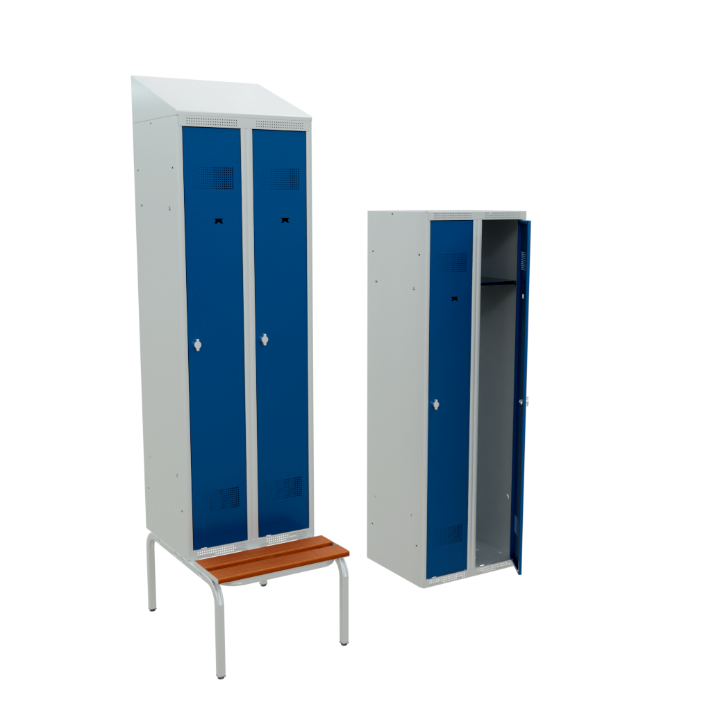 Simple metallic locker 300mm/2 element | Cabinets models | BlenderKit