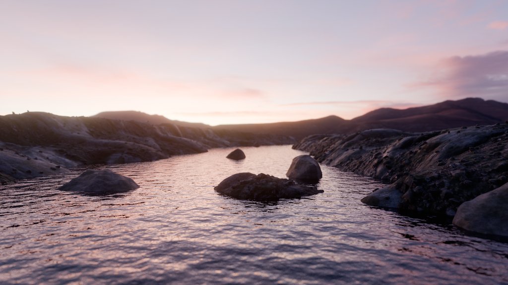 Sunset River Landscape | FREE Nature scenes | BlenderKit