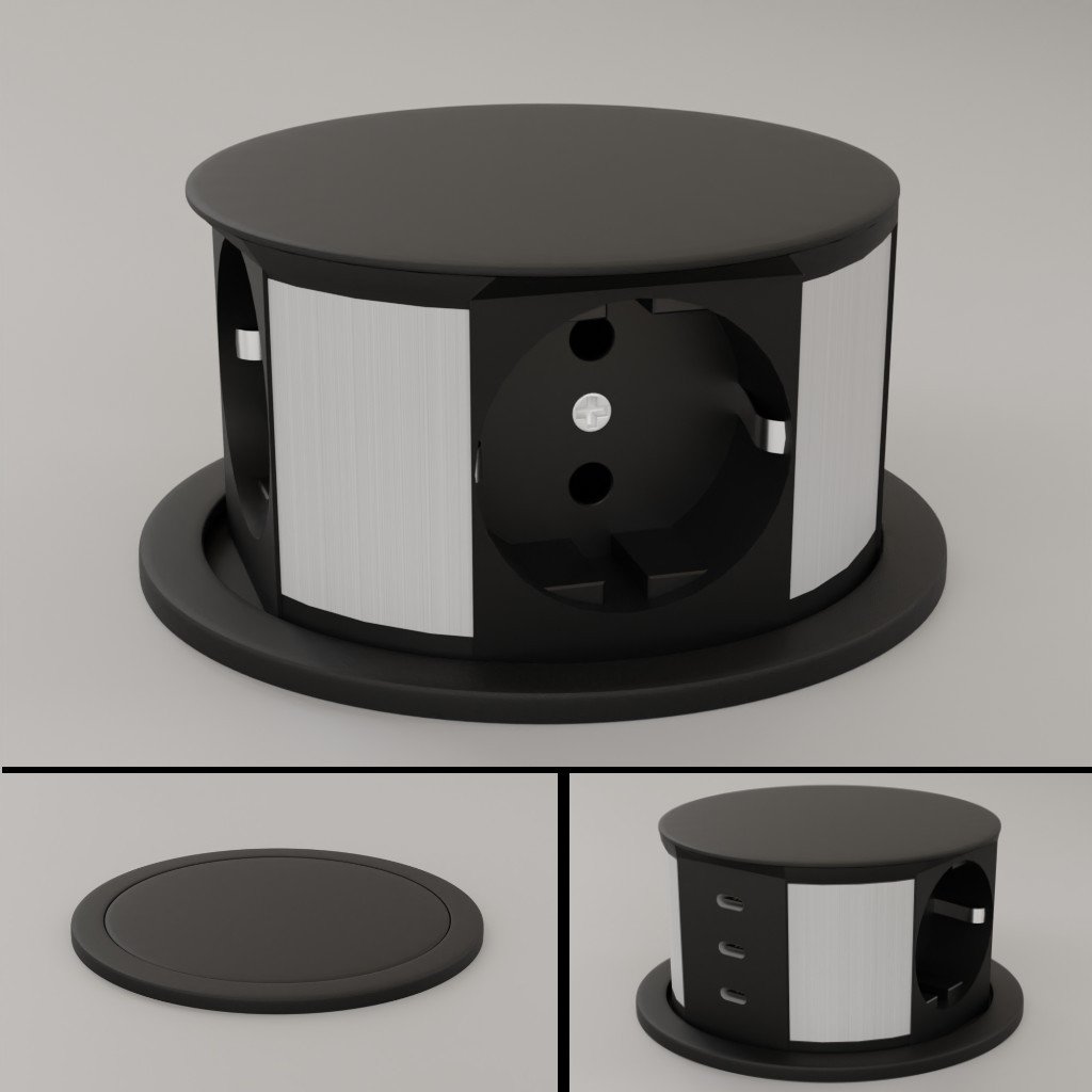 Desk Slide Plug with USB | FREE Home Appliances models | BlenderKit