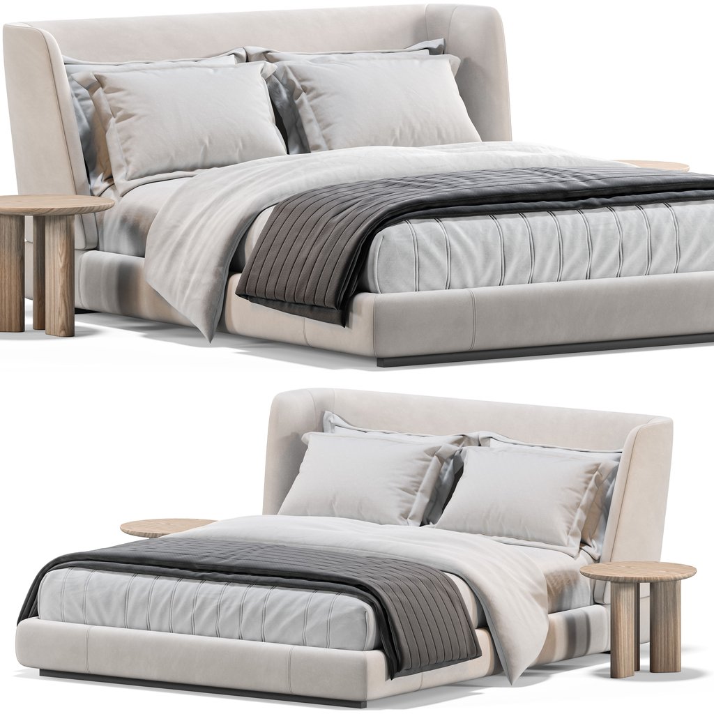 Bed reeves by Minotti | Beds models | BlenderKit