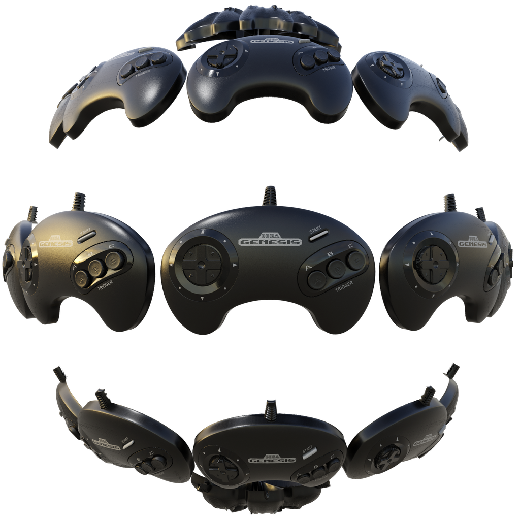 Sega Genesis Controller | FREE tech materials | BlenderKit