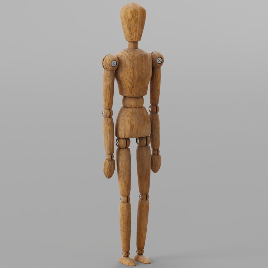 Wooden male mannequin | Humanoid Characters models | BlenderKit