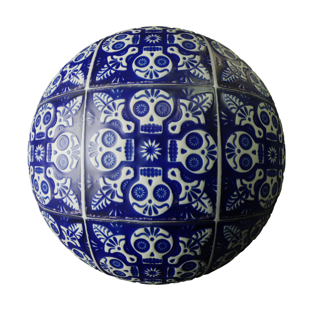 Rustic Hand-Painted Ceramic Tile 32 | FREE tiles materials | BlenderKit