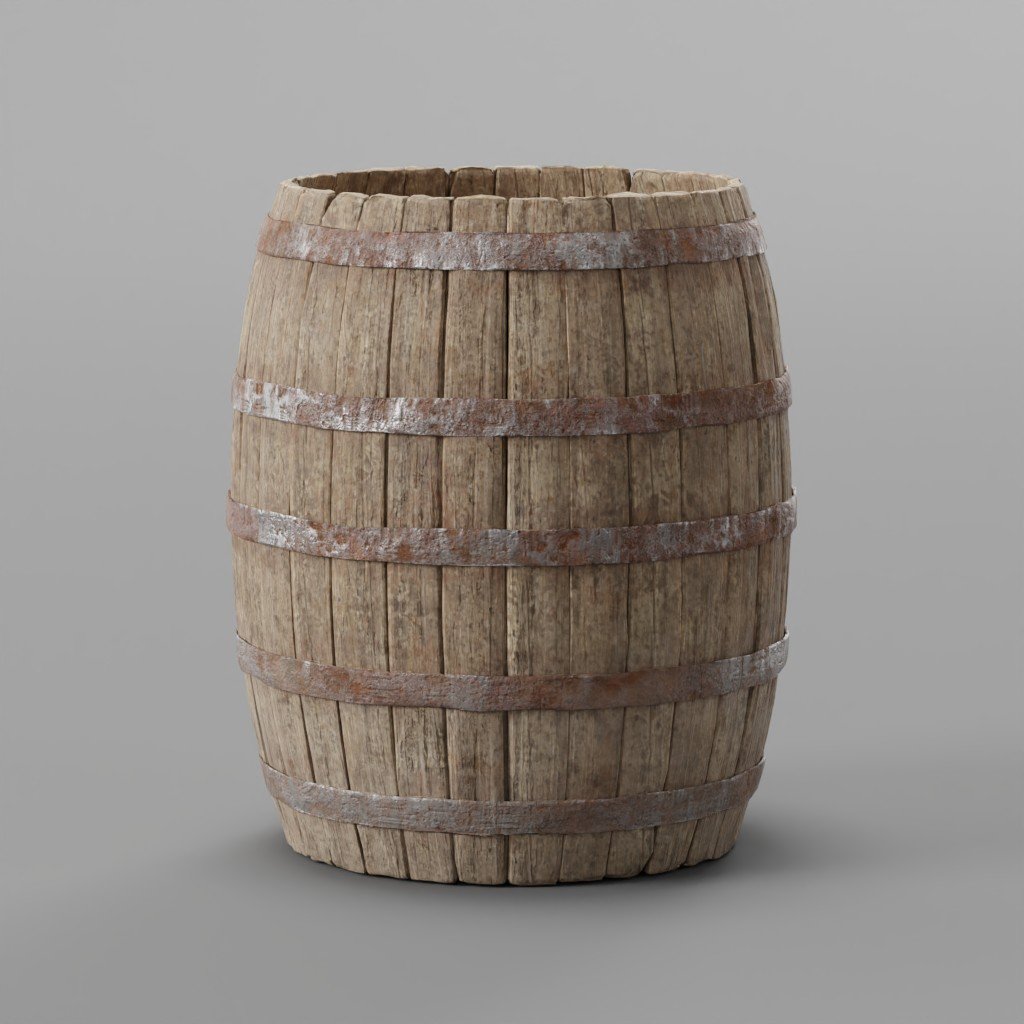 Medieval barrel ver01 | Containers models | BlenderKit