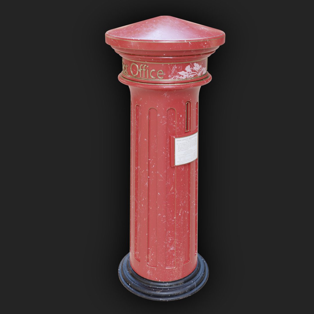 Vintage Victorian Post Box | FREE Urban Environment models | BlenderKit
