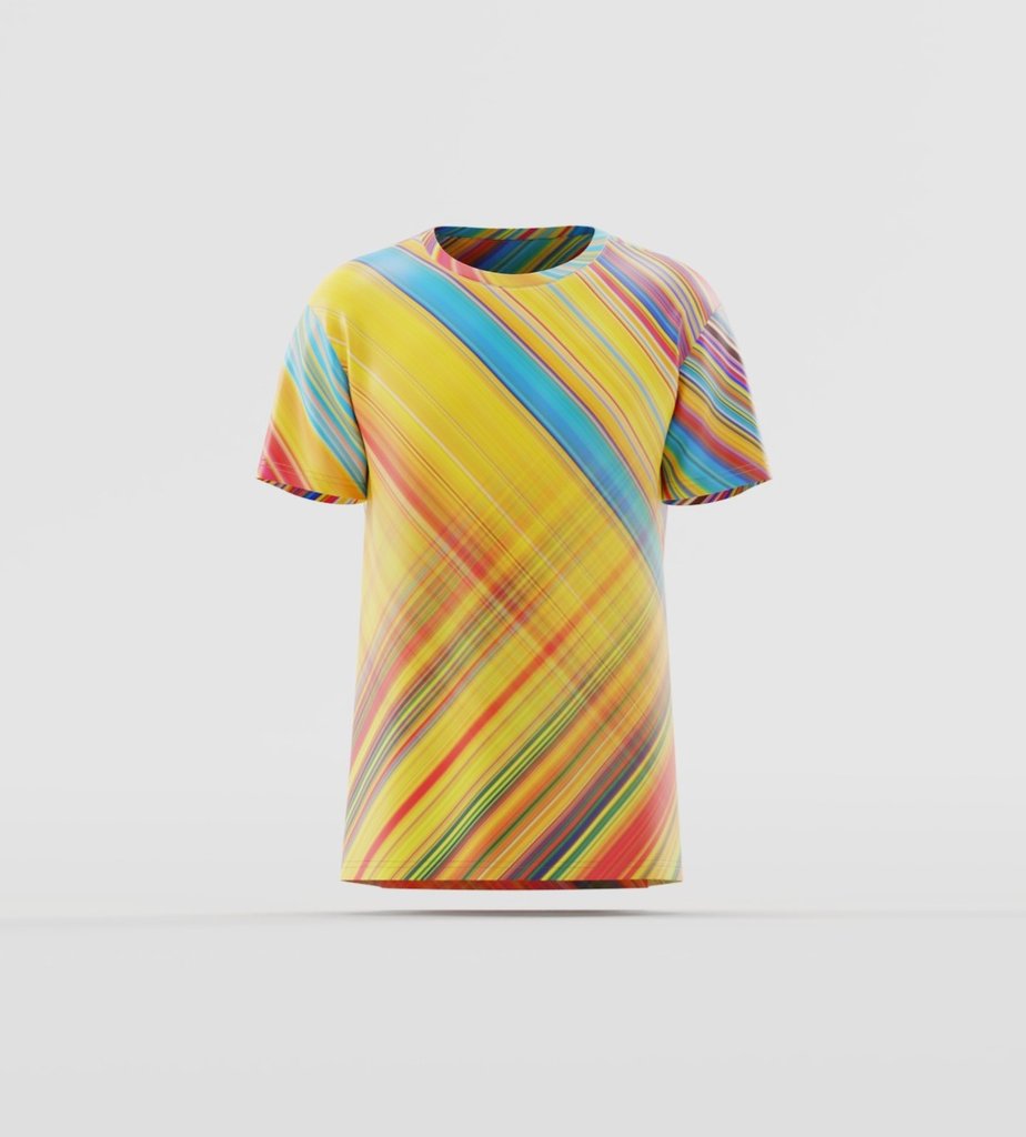 Radiant Diagonal Stripe T-Shirt | Man Clothing models | BlenderKit