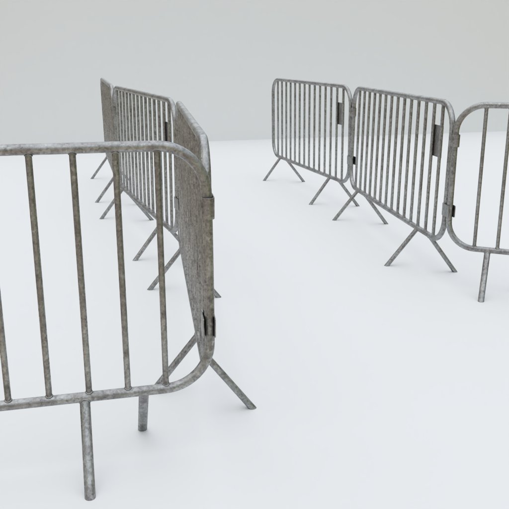 Police fence automatique with GN | Urban Environment models | BlenderKit