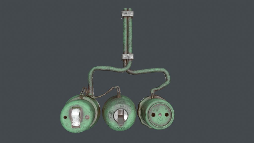 An old Soviet switch with a socket | Industrial models | BlenderKit
