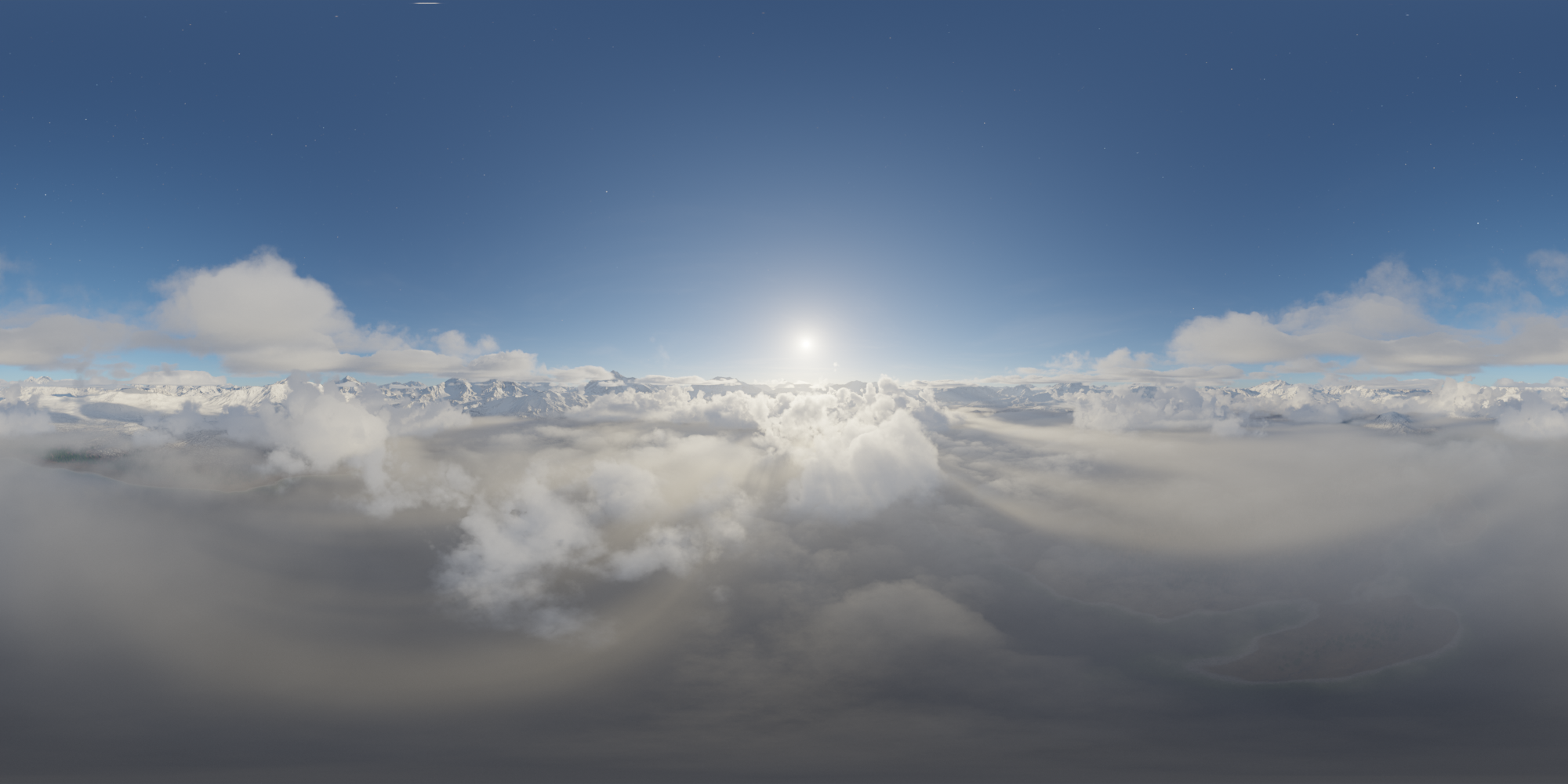 Aerial Cloudy Sky Landscape | Nature HDRis | BlenderKit