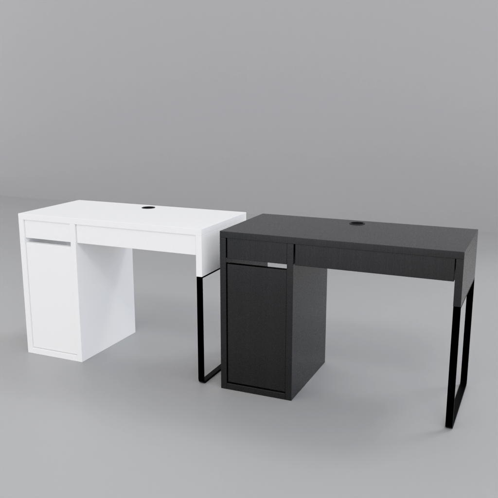 Small desk 105 cm Ikea Micke | FREE Desks models | BlenderKit