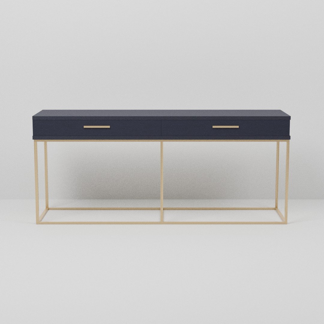 Brass Navy Side Walk Console Table | Consoles models | BlenderKit