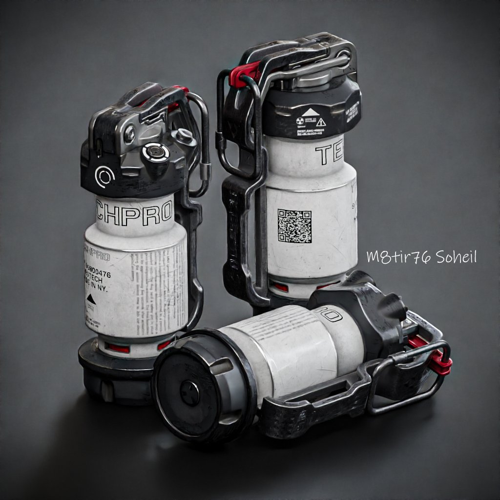 Flash Bang / Stun Grenade | Sci-Fi Weapons models | BlenderKit