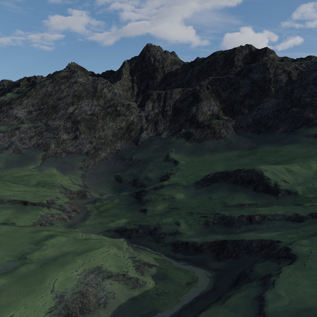 Rocky Mountain Terrain Landscape | Terrains models | BlenderKit