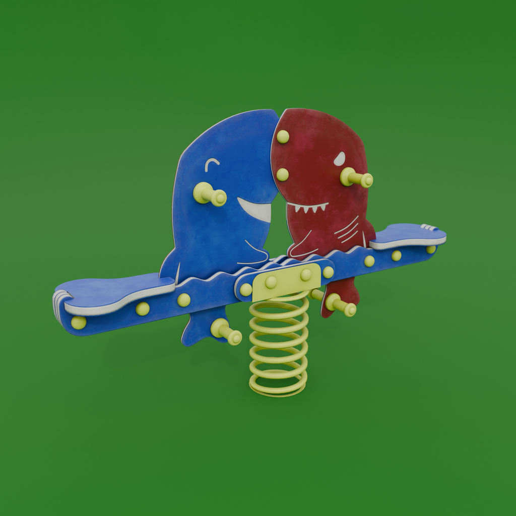 Spring Rocker Fish | FREE Playgrounds models | BlenderKit