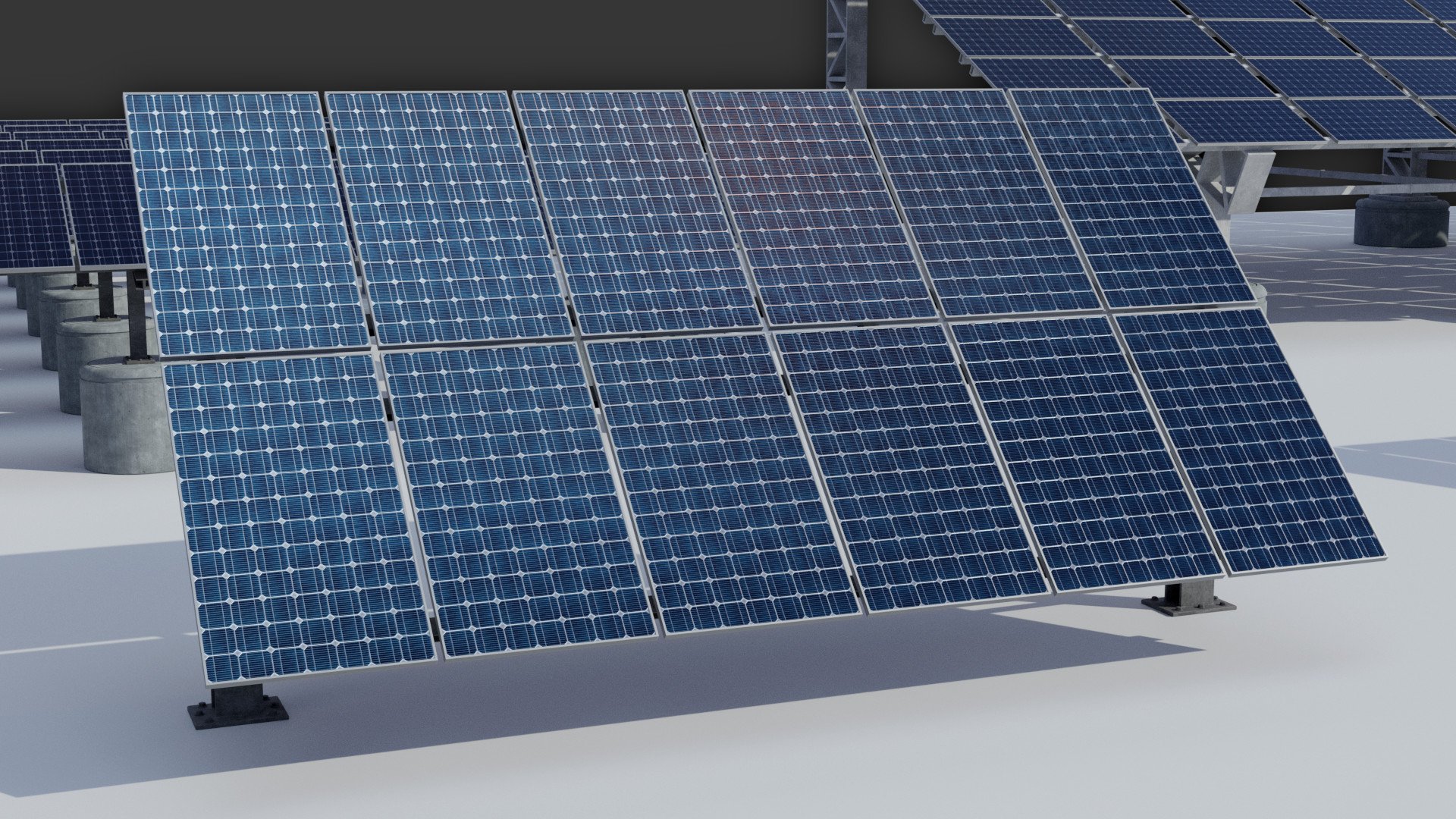 3.6kw Solar Panels Structure | FREE Miscellaneous models | BlenderKit