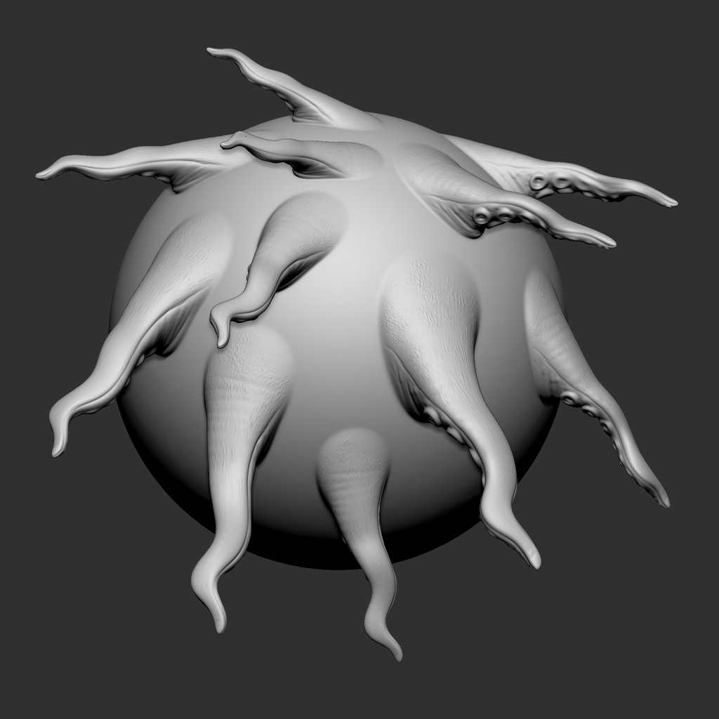 NS Creature tentacles thin | misc brushes | BlenderKit