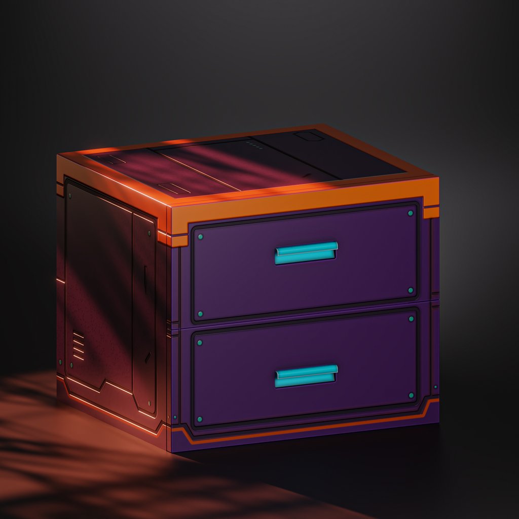 Sci Fi Bedside Table | Tables models | BlenderKit