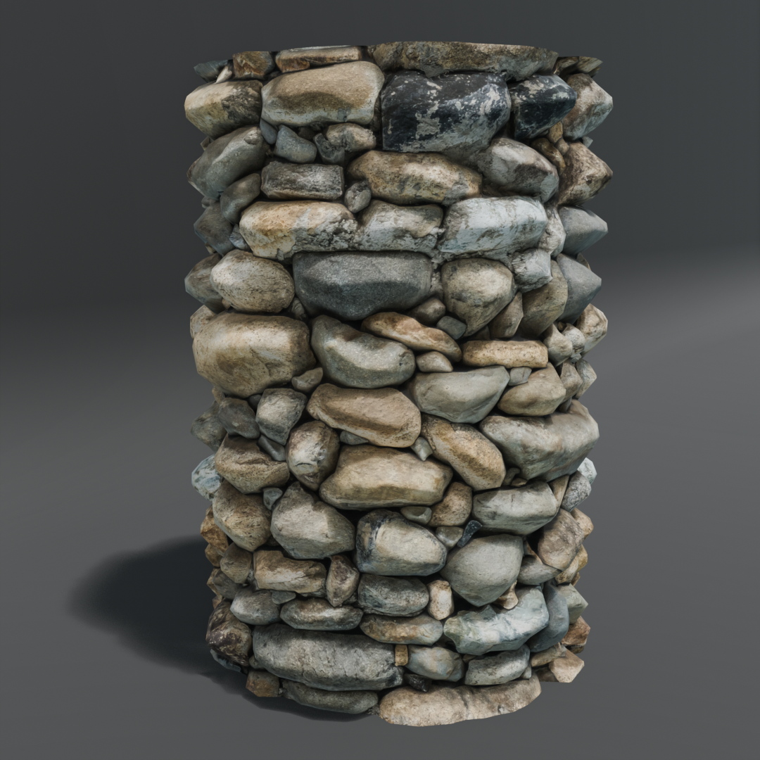 Stone Cylinder Post Pillar Smooth | Historic Buildings models | BlenderKit