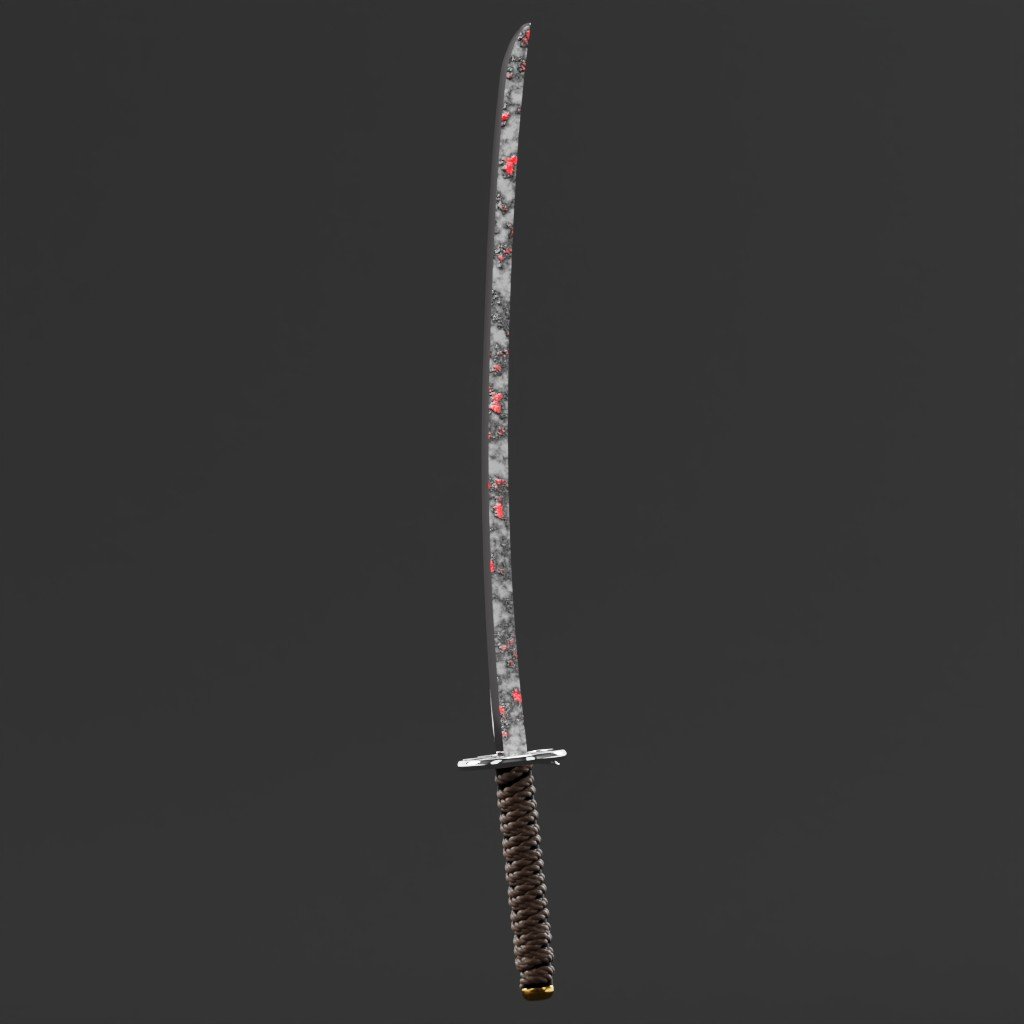 Katana with lava blade | Historical Weapons models | BlenderKit